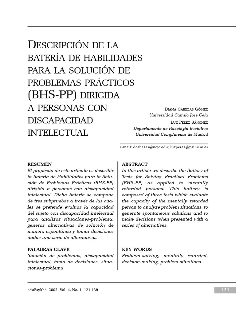 Batería Solución de Problemas Prácticas PCDI | PDF | Validez (Estadísticas) | Evaluación