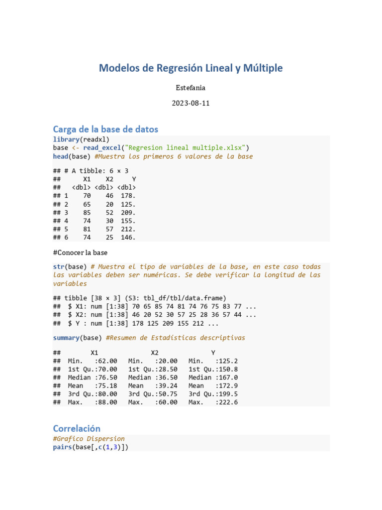 Modelos Regresion Lineal | PDF | Teoría de la estimación | Teoría estadística