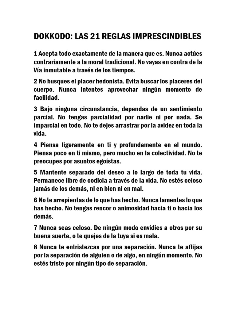 Dokkodo: Guía de Vida Samurai | PDF