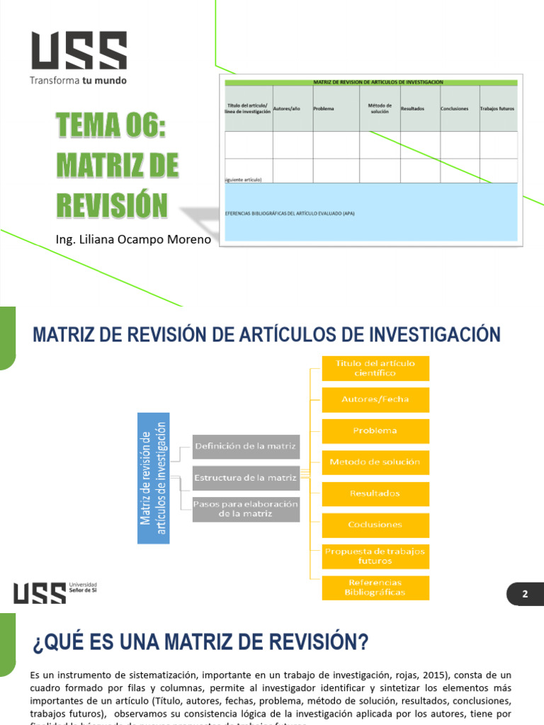 06 - Matriz de Revisión | PDF | Lectura veloz | Sumario abstracto)