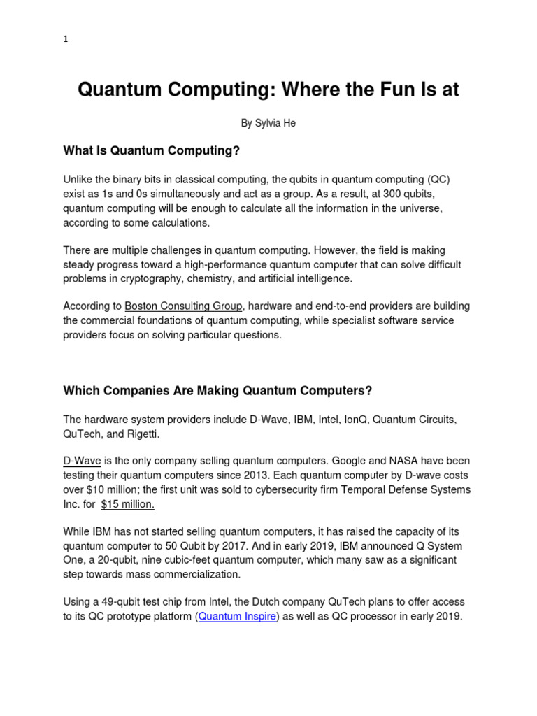 Quantum Computing, Revised | PDF | Quantum Computing | Computer Hardware