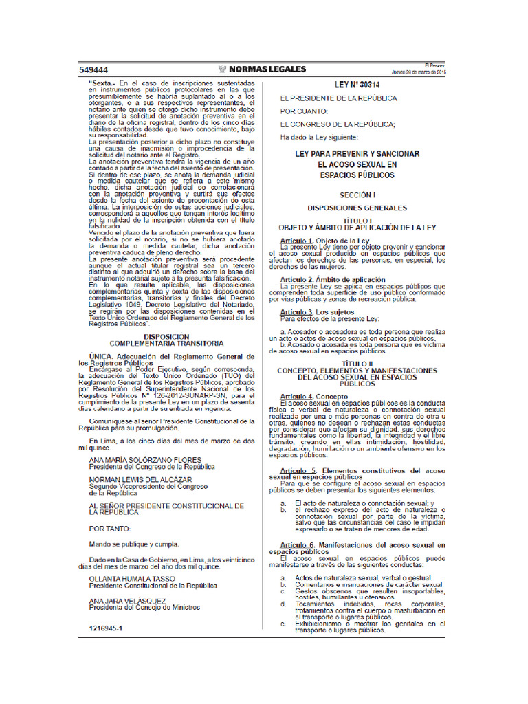 6-Ley-30314 - Acoso Sexual. | PDF