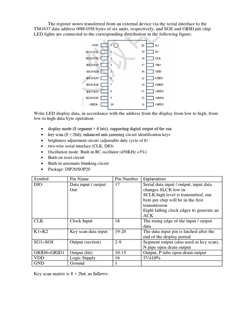 Datasheet TM1637 | PDF | Digital Technology | Information And Communications Technology