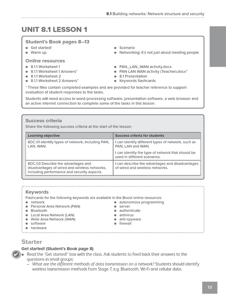 Unit 8.1 Lesson 1 | PDF | Computer Network | I Pv6