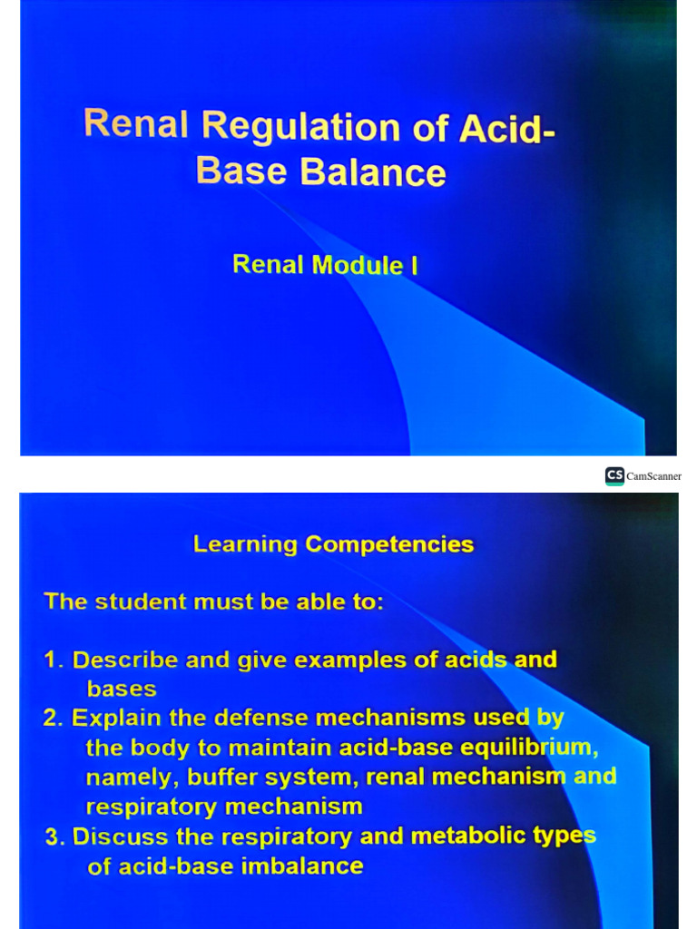 BIOCHEMISTRY - Renal Regulation of Acid-Base Balance? | PDF