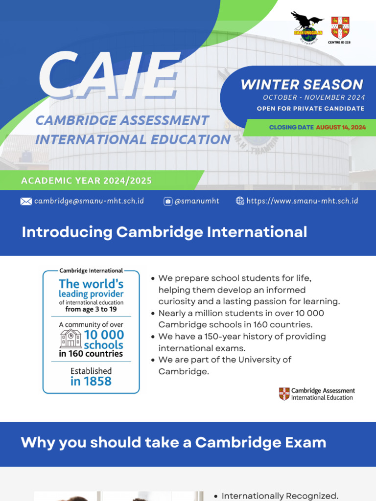 Cambridge Exams Registration 2024/2025 | PDF | University Of Cambridge ...