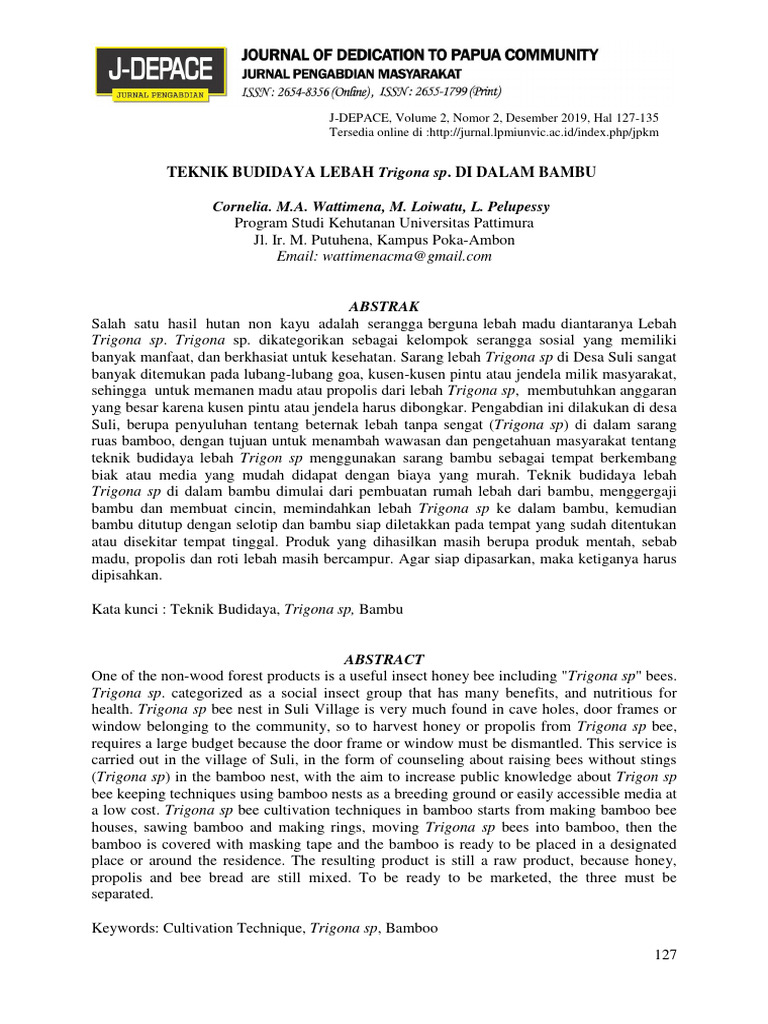 Teknik Budidaya Lebah Trigona SP Di Dala 8e8edf0c | PDF | Griya & Taman