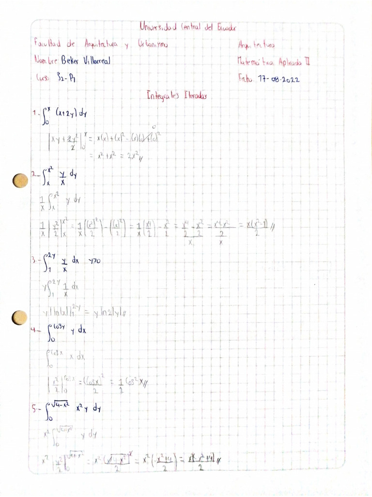Deber Integrales Iteradas | PDF
