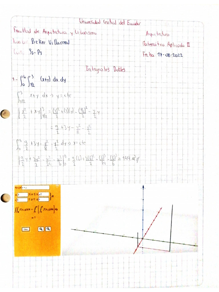 Deber Integrales Dobles | PDF