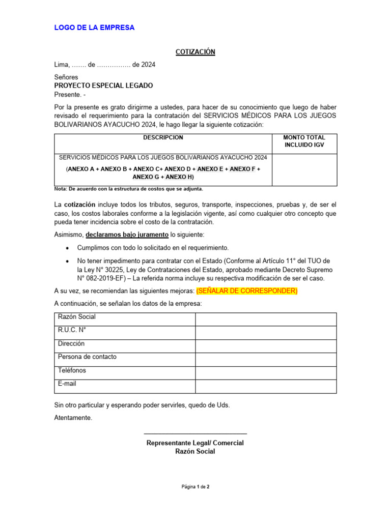 Formato Coti - Servicios de Salud | PDF | Gobierno | Justicia