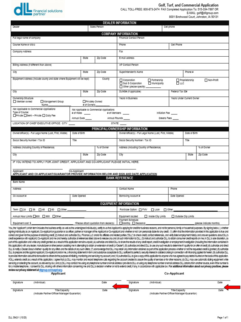 DLL Golf Turf and Commercial Application With UBO Form | PDF | Credit ...