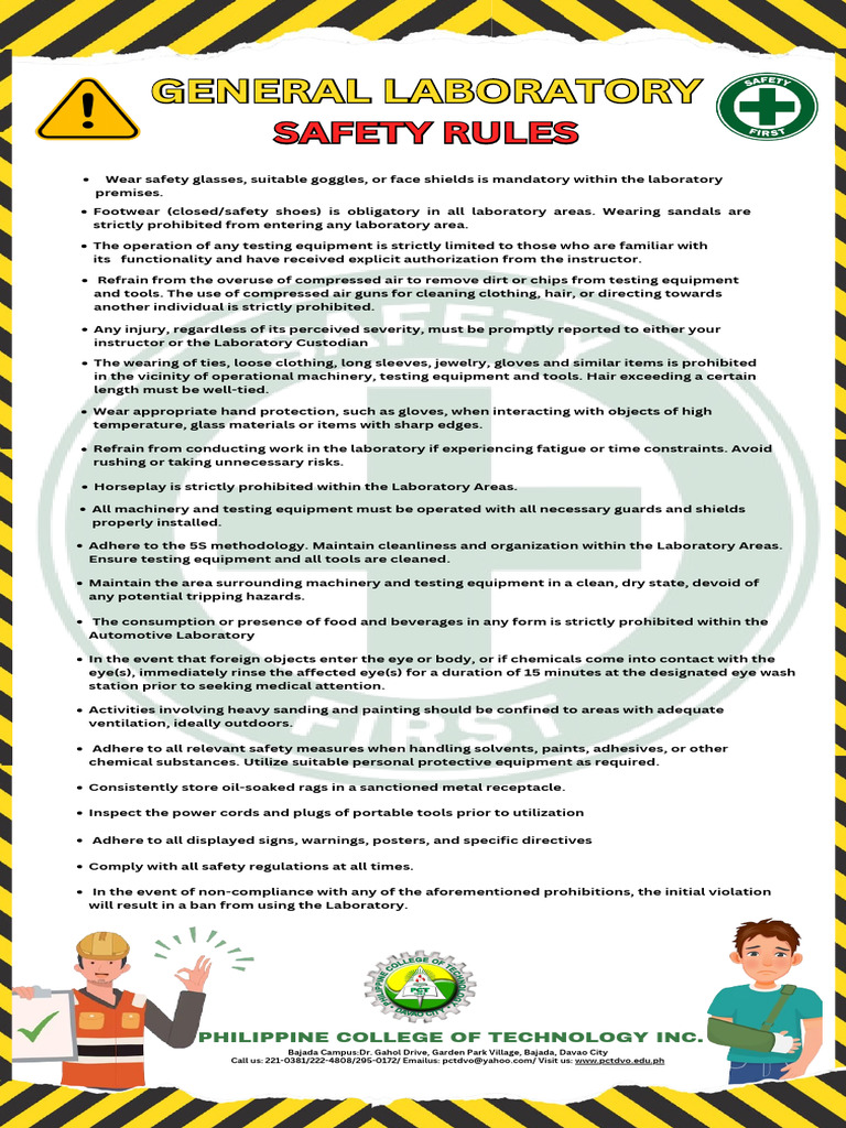General Lab Rules Tarp | PDF | Laboratories | Clothing