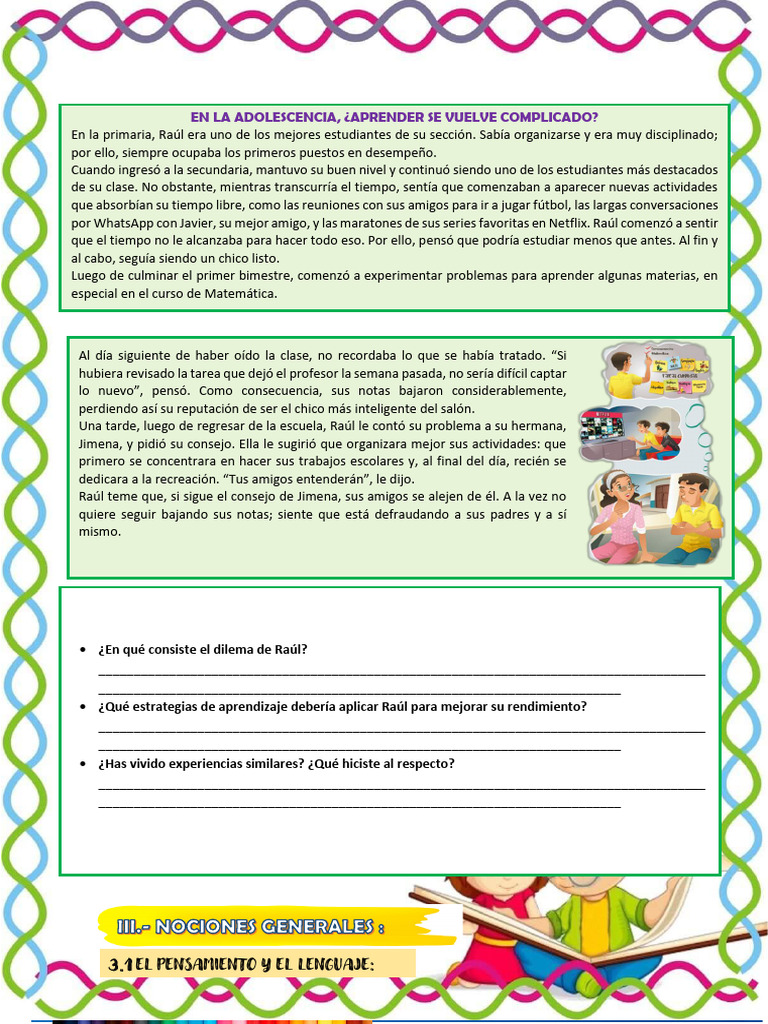 Estud. 3° DPCC - ACTV.01-UNID.5 2023 | PDF | Pensamiento | Aprendizaje
