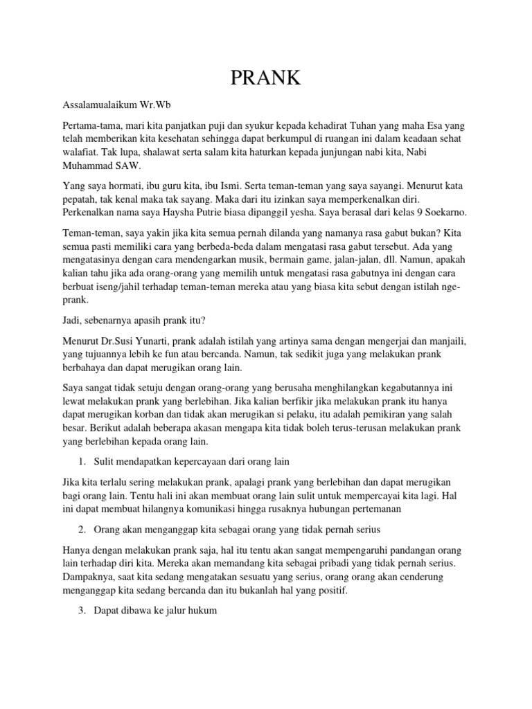 Pidato Prank Bindo Haysha 9soekarno | PDF