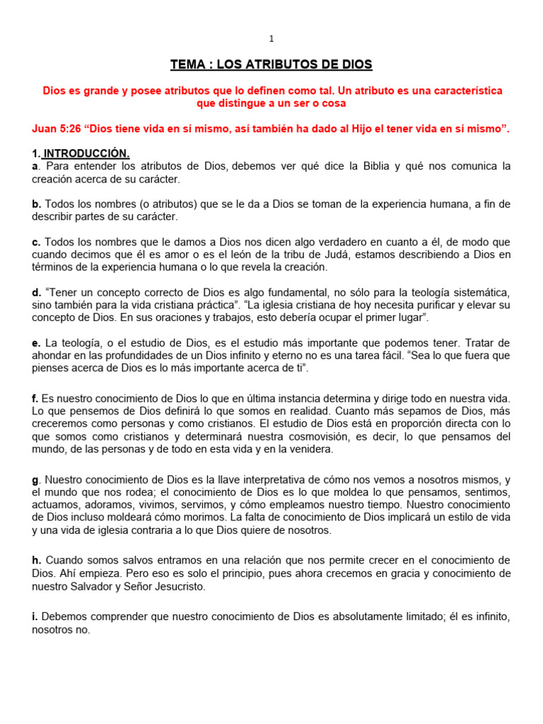 Los Atributos de Dios 1-4 | PDF | Dios | Santo