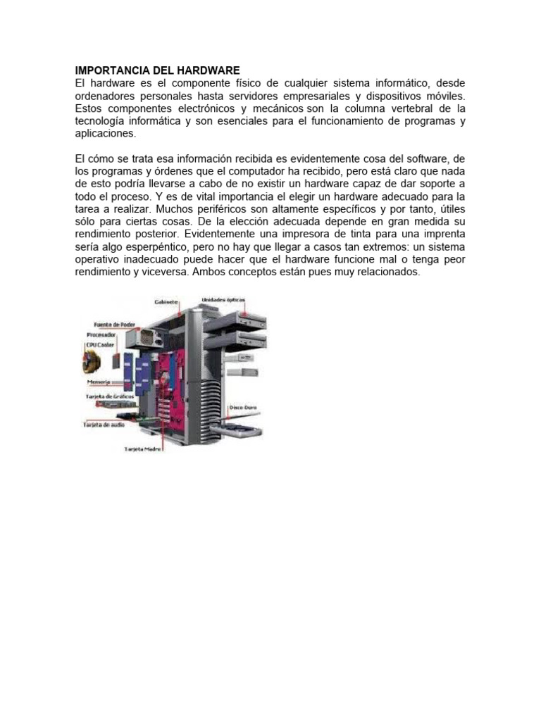 Importancia Del Hardware | PDF