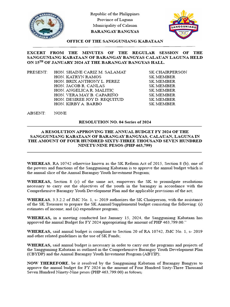 Resolution 4 2024 Abyip Cbydp | PDF