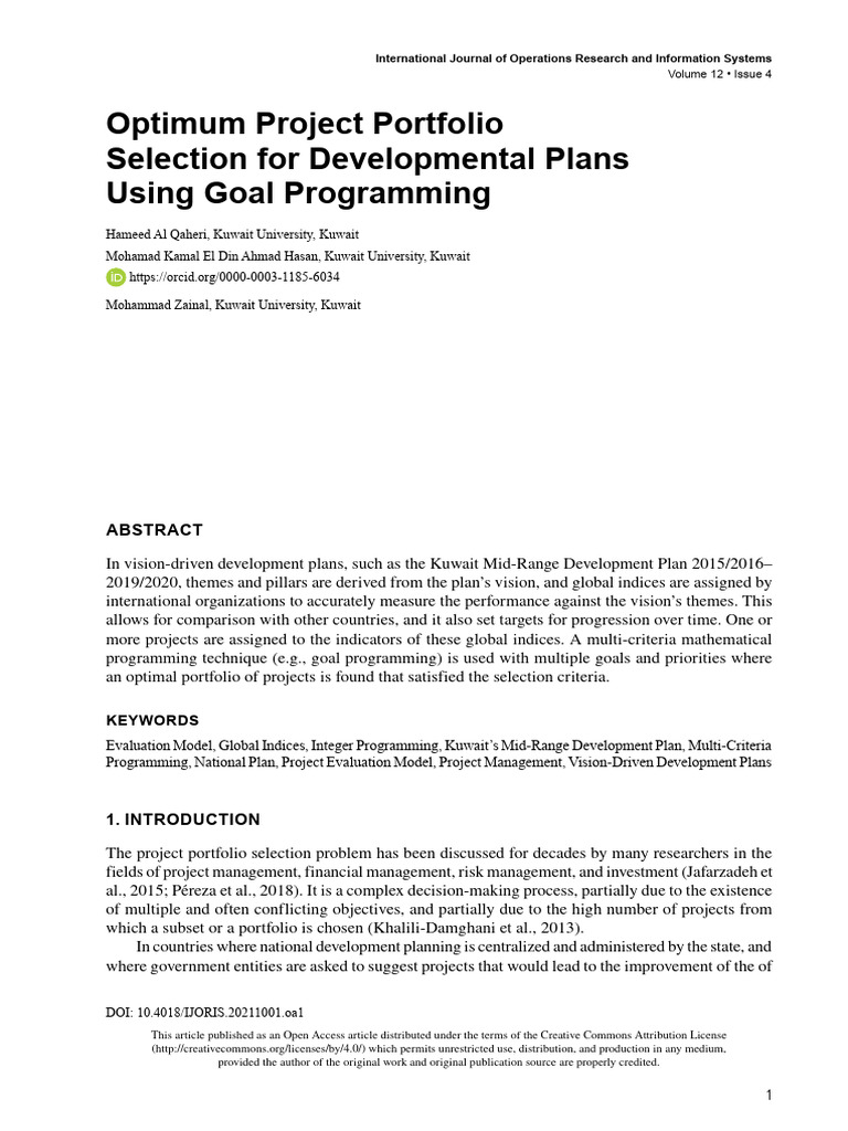 Goal Programming for Project Selection | PDF | Mathematical Optimization | Linear Programming