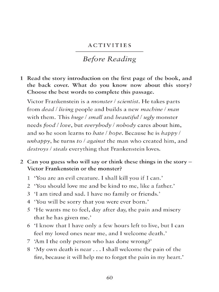 Frankenstein Activity Pages | PDF