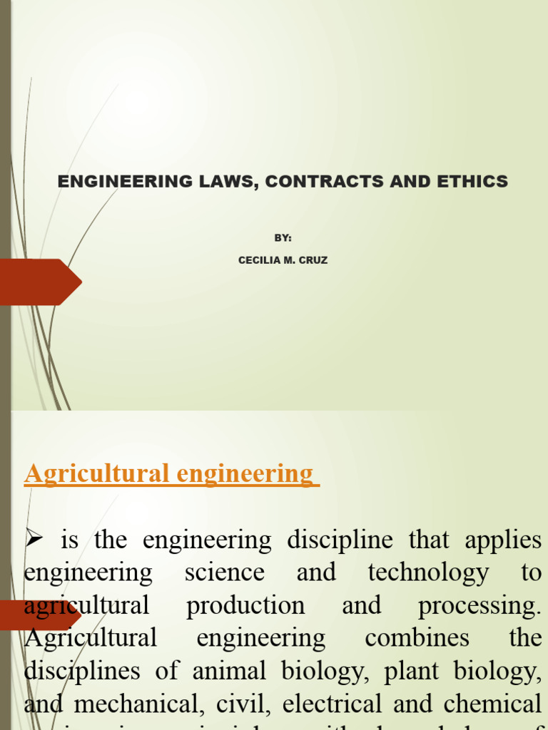 Engineering Laws, Contracts and Ethics - Autosaved | PDF | Engineering ...