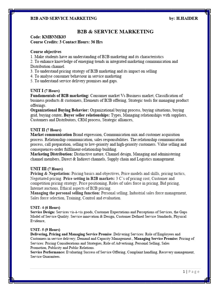 KMBN MK03 B2B & SM All Units | PDF | Marketing | Sales