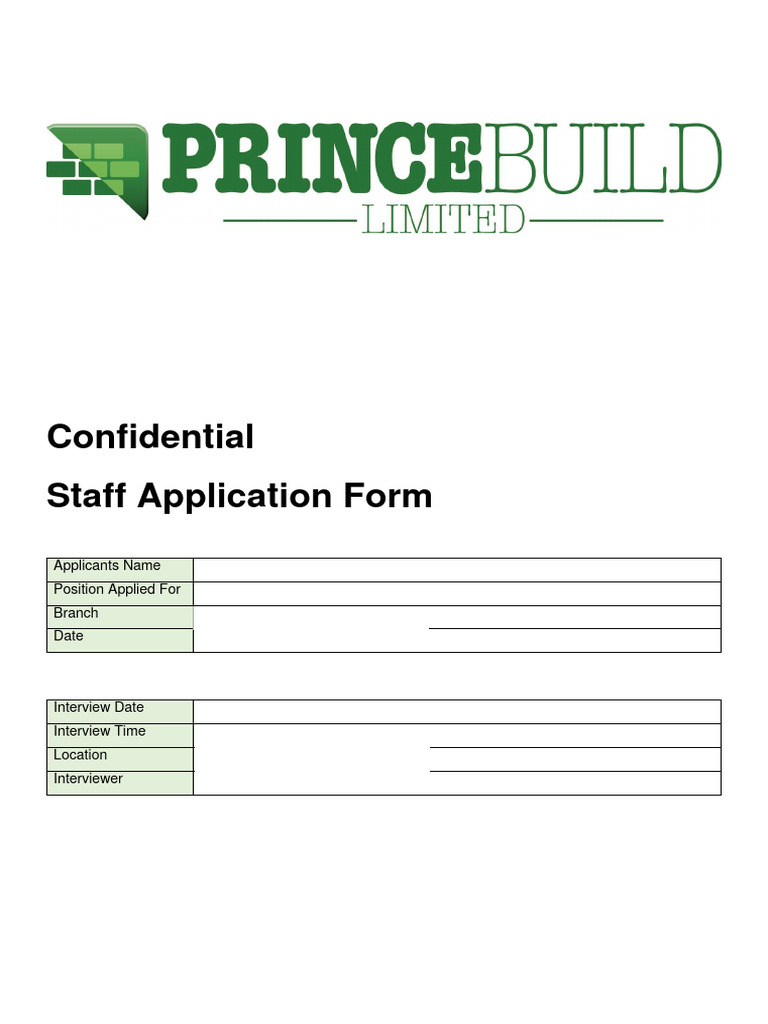 Staff Application Form 2019 | PDF | Employment