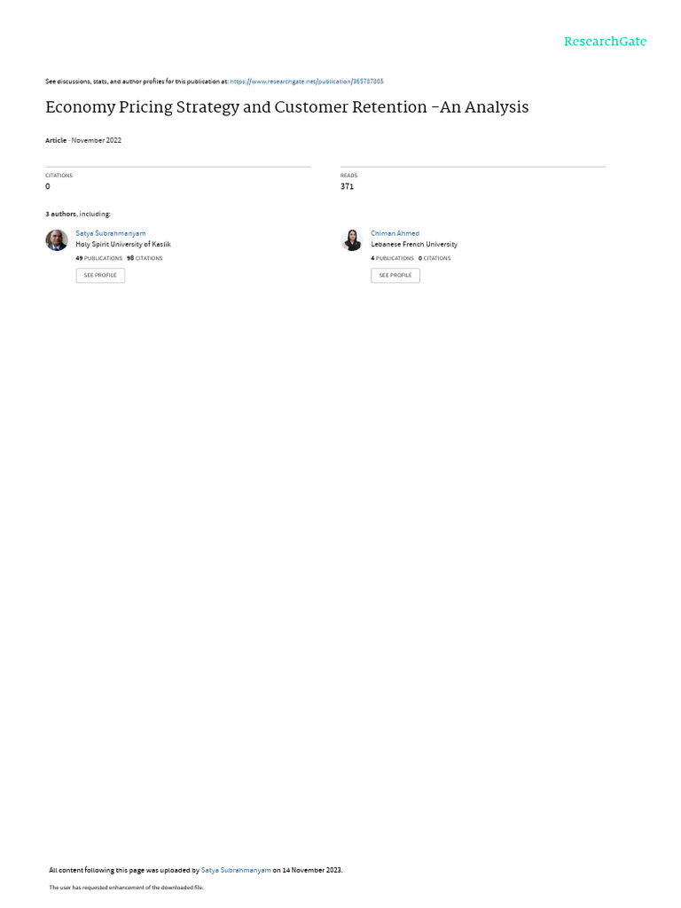 Economy Pricing Strategy | PDF | Pricing | Coefficient Of Determination