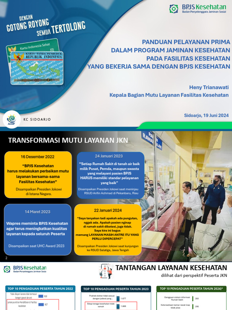 Materi Sos SE BPJS Kesehatan No 1 Tahun 2024 | PDF