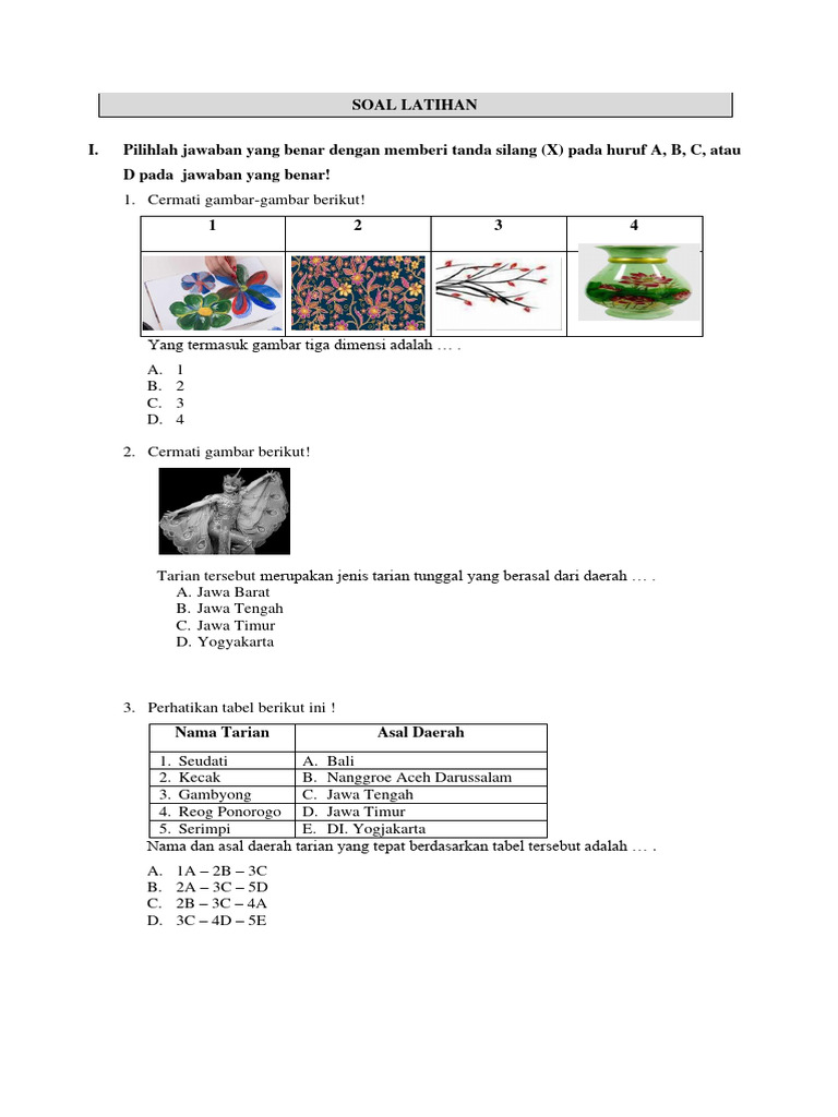 Soal Latihan SBDP 2024 | PDF
