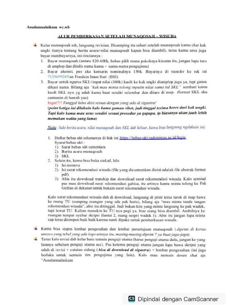 Alur Setelah Munaqosyah Uin Ril | PDF