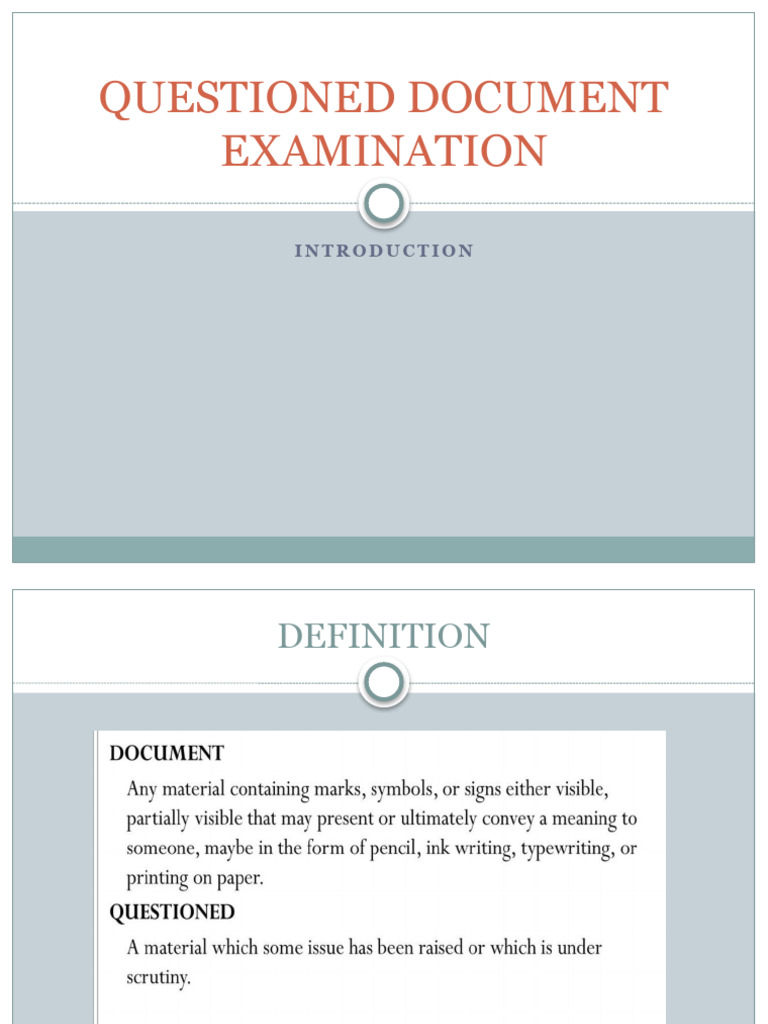Questioned Document Examination Intro | PDF | Social Science | Law