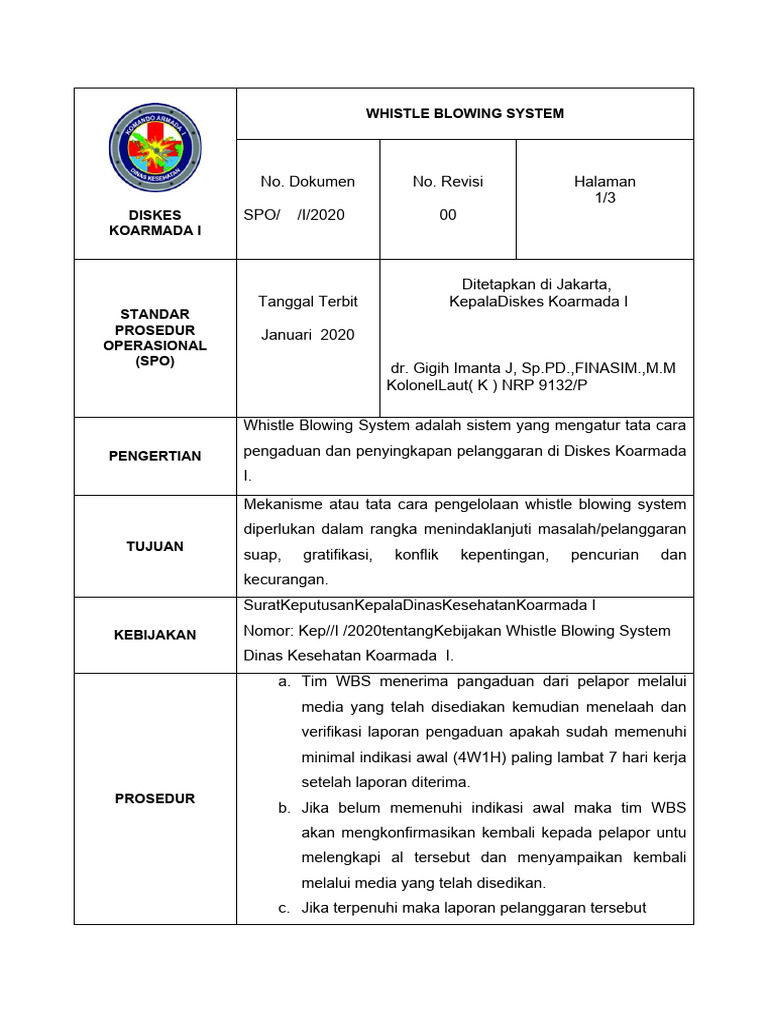 Whistle Blowing System | PDF | Pengelolaan Keuangan & Uang | Ilmu Sosial