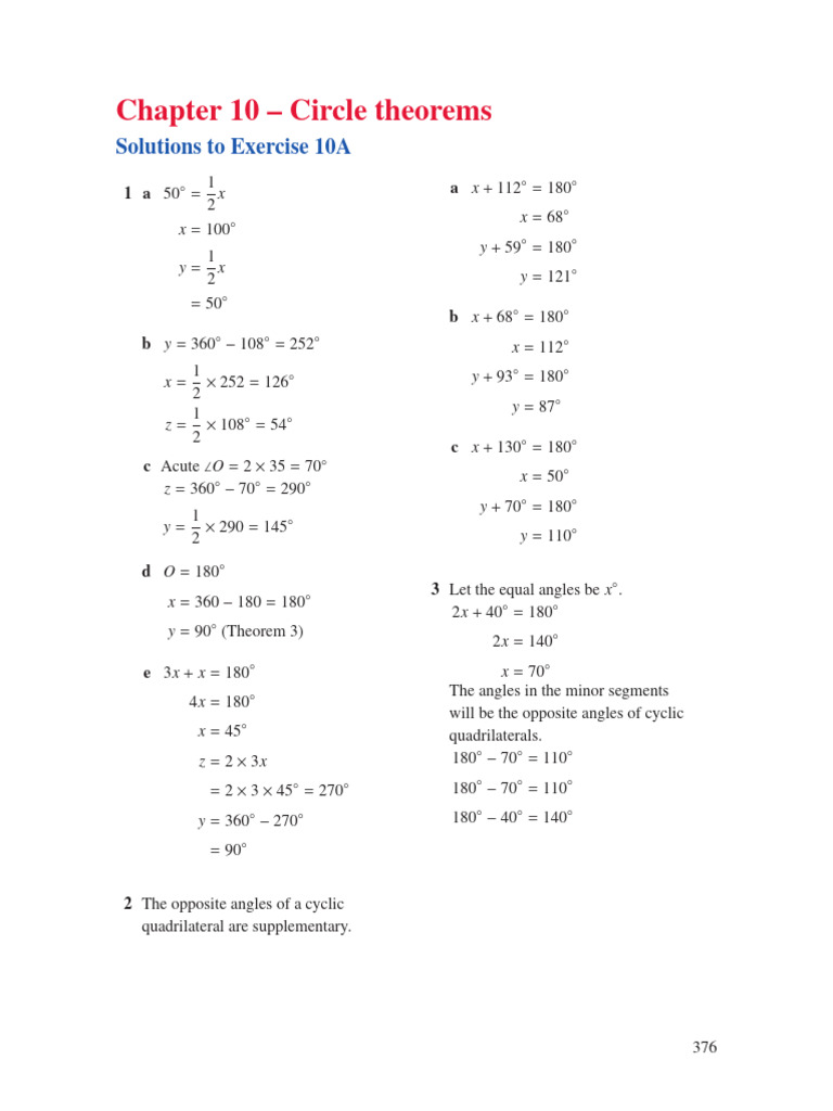 Angle Solutions in Parallelograms and Cyclic Quadrilaterals | PDF ...