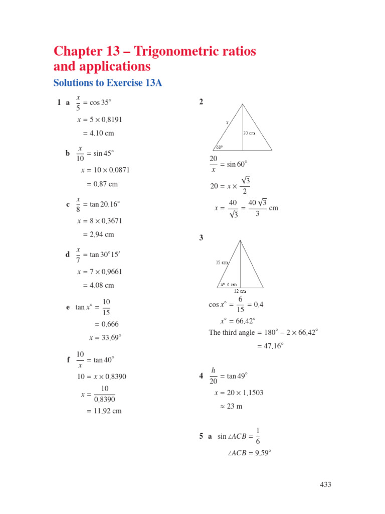 Y11 SM Textbook - Worked Solutions - CH 13 | PDF | Area | Special Functions