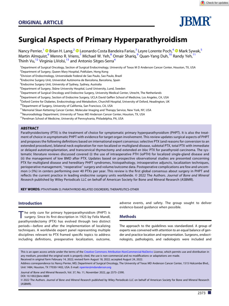 Surgical Aspects of Primary Hyperparathyroidism | PDF | Medical Imaging | Medical Ultrasound