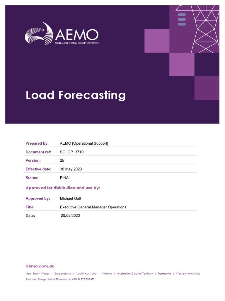SO - OP - 3710 Load Forecasting | PDF | Photovoltaic System | Solar Power