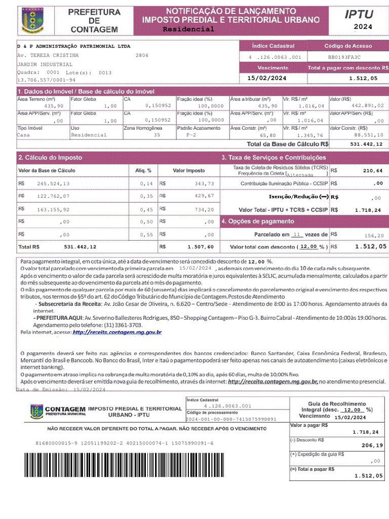 Iptu Via 1 | PDF | Brazil