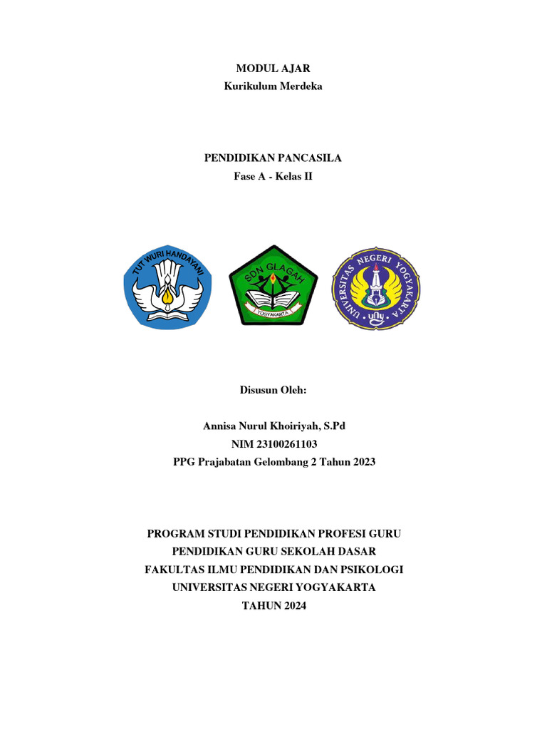 Modul Ajar - Pendidikan Pancasila - Kelas 2 - Annisa Nurul Khoiriyah ...