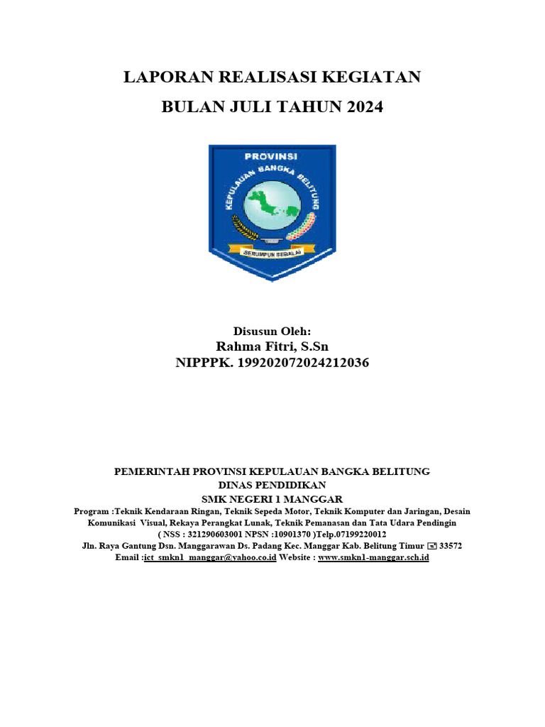LAPORAN REALISASI KEGIATAN Juli 2024 | PDF | Karier & Perkembangan