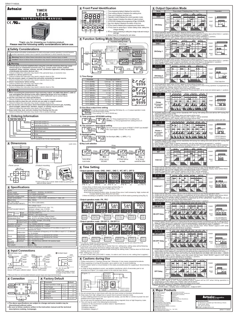 LE4S Manual | PDF | Relay | Electrical Engineering