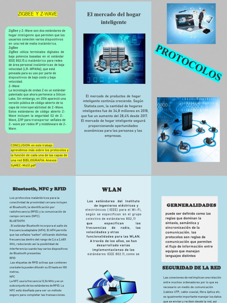 Triptico Protocolos | PDF | Bluetooth | Red de computadoras