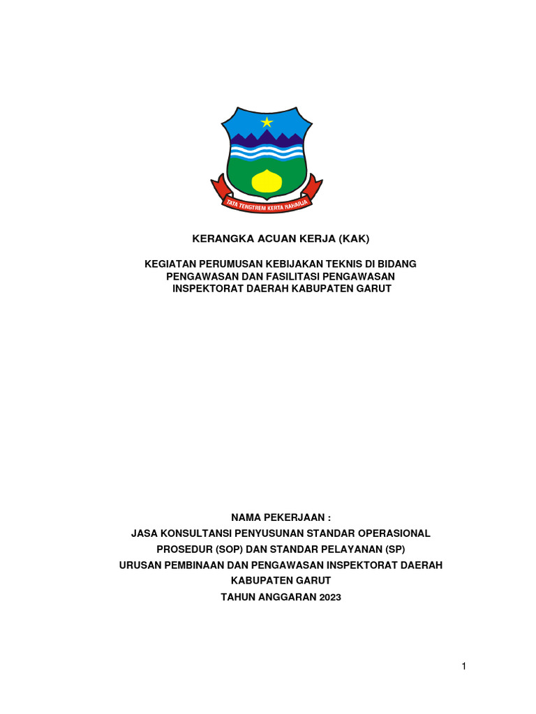 KAK Jasa Konsultansi Penyusunan SOP | PDF | Karier & Perkembangan | Pengelolaan Keuangan & Uang