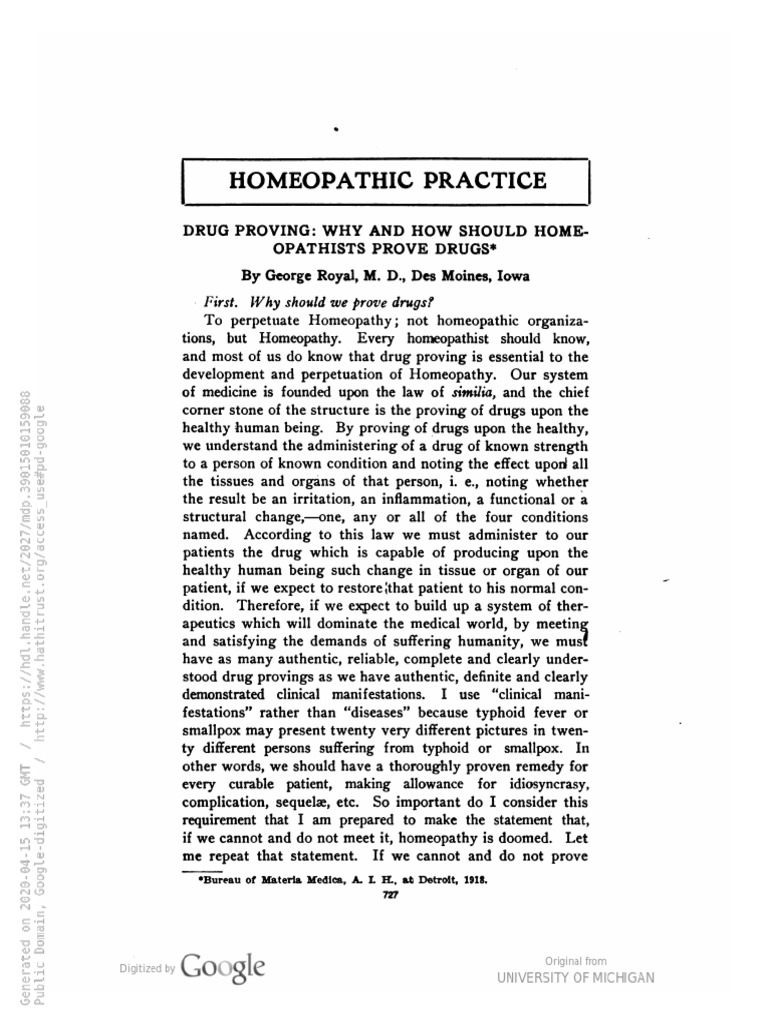 Drug Proving Why and How Shold Homeopathits Prove Drug | PDF ...