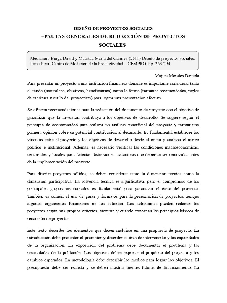 Diseño de Proyectos Sociales | PDF | Modelo de negocio | Sustentabilidad