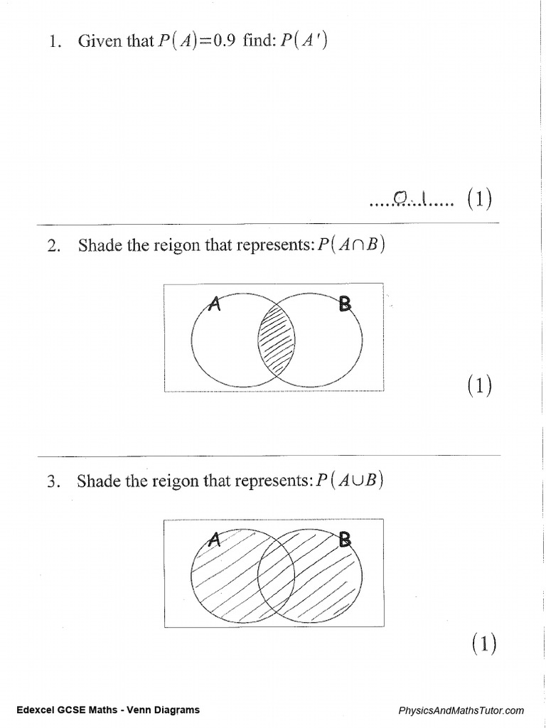 Edexcel GCSE Maths: Venn Diagrams Guide | PDF