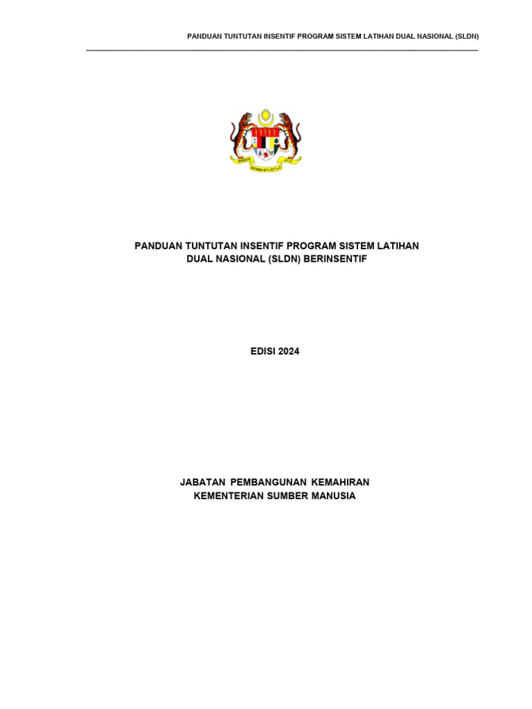 Panduan Tuntutan Insentif Program Sistem Latihan Dual Nasional (SLDN ...