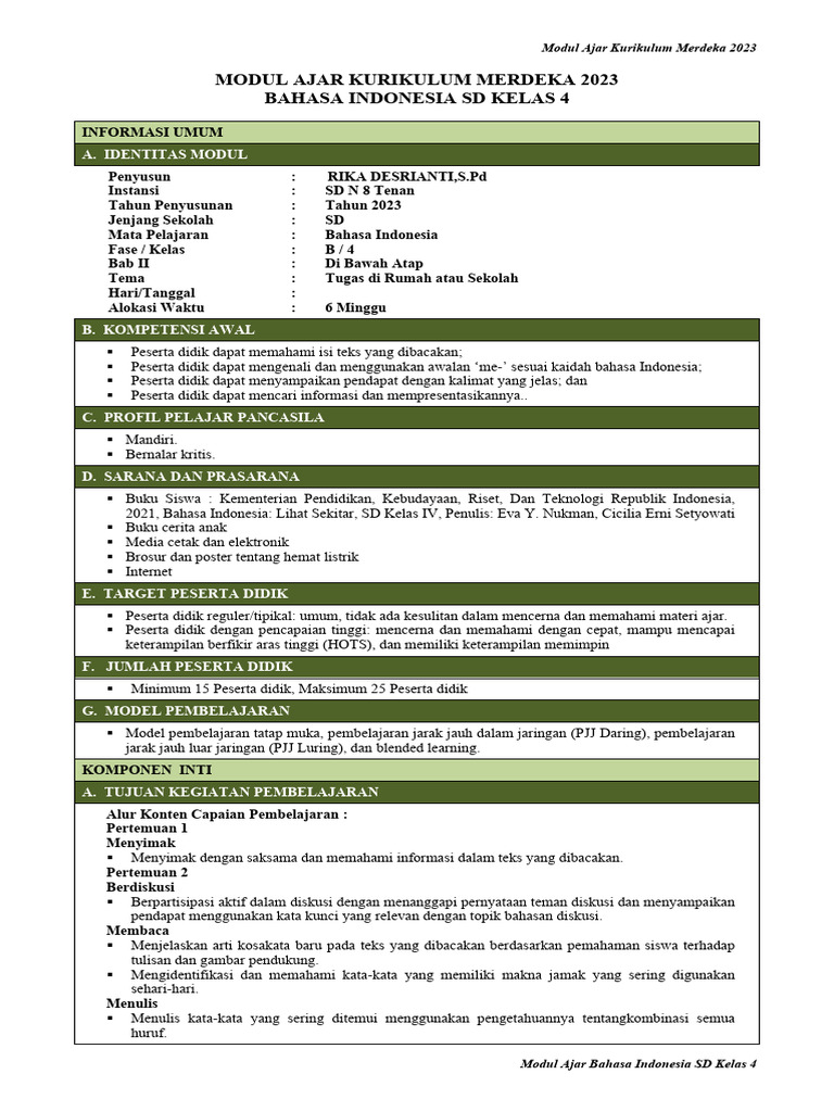 MA B Indonesia K4 BAB 2 | PDF