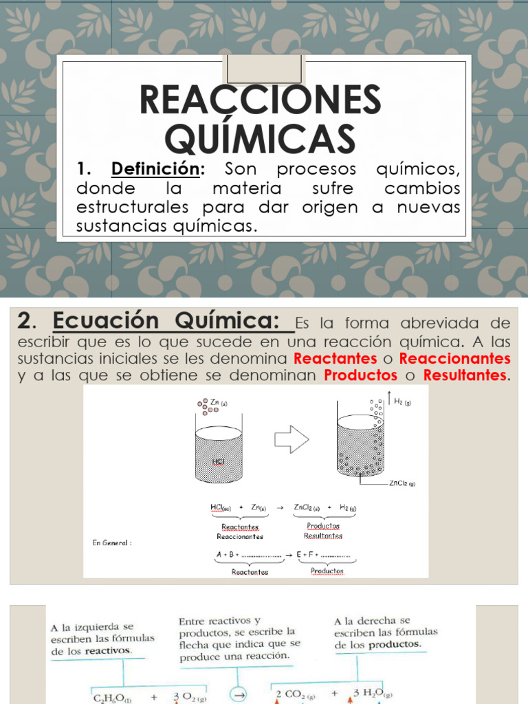 REACCIONES QUIMICAS.. | PDF