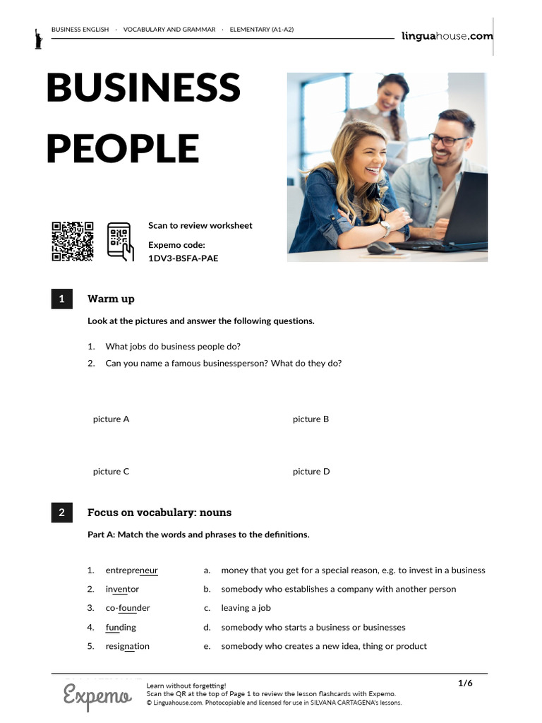 Business People American English Teacher | PDF | Vocabulary ...
