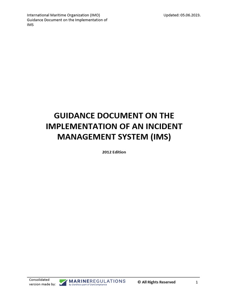 MEPC 61-8-2 - Guidance Document On The Implementation of An Incident Management System ...